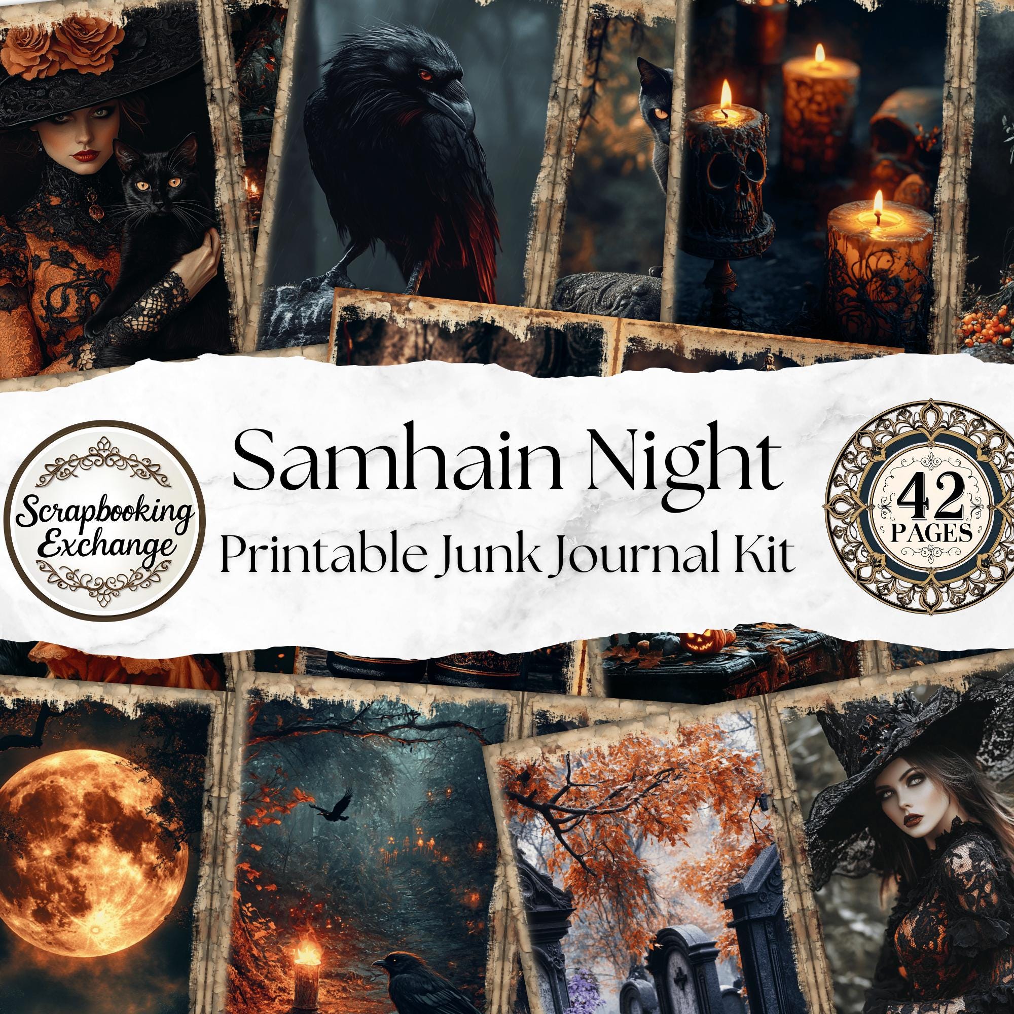 Samhain Night Junk Journal Kit | Digital Halloween Grimoire Printable ...