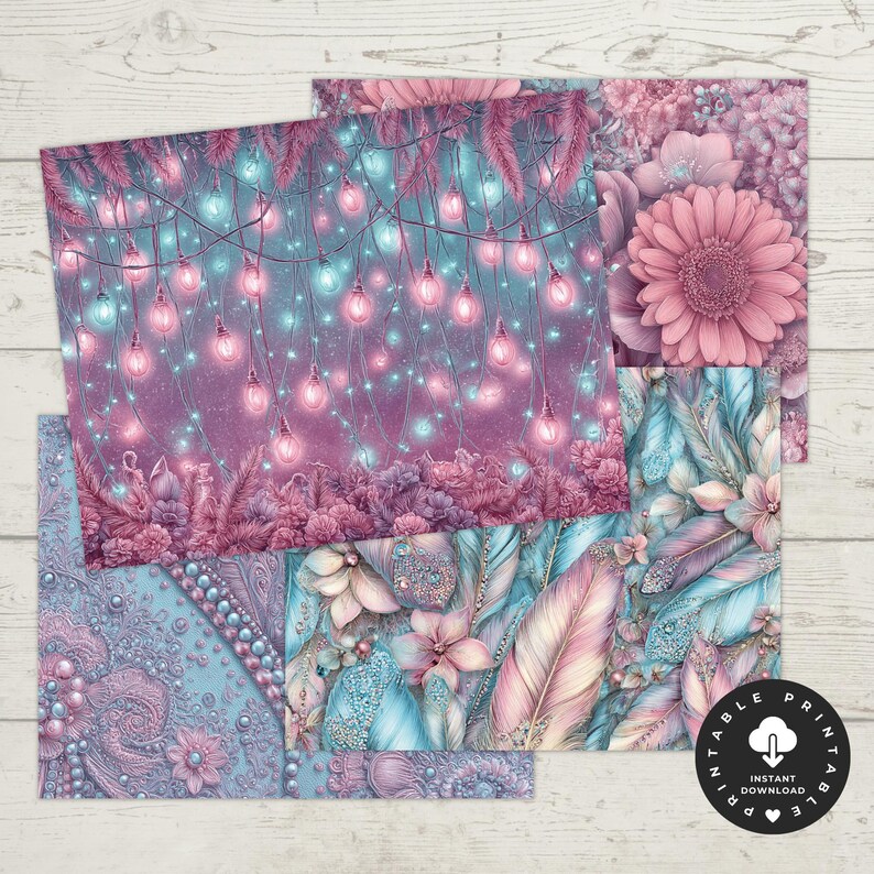 Fairycore Printable Backgrounds | 24 Pastel Digital Papers | Fantasy ...