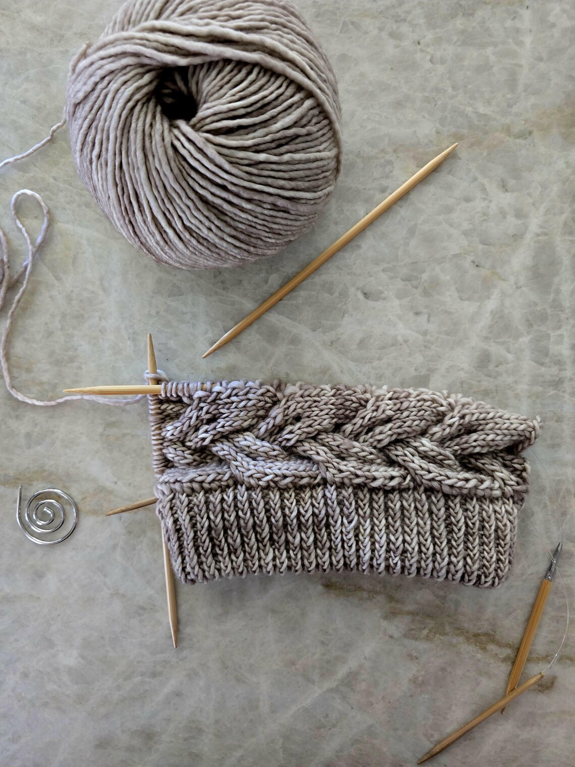 KNIT BEANIE PATTERN - the Horizontal Braid Beanie - Hat Messy Bun Women ...