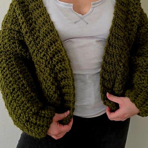 CROCHET CARDIGAN PATTERN - the Fern Cardigan - Slightly Cropped ...