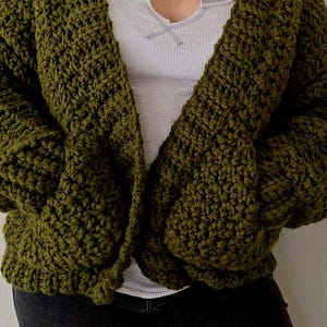 CROCHET CARDIGAN PATTERN - the Fern Cardigan - Slightly Cropped ...