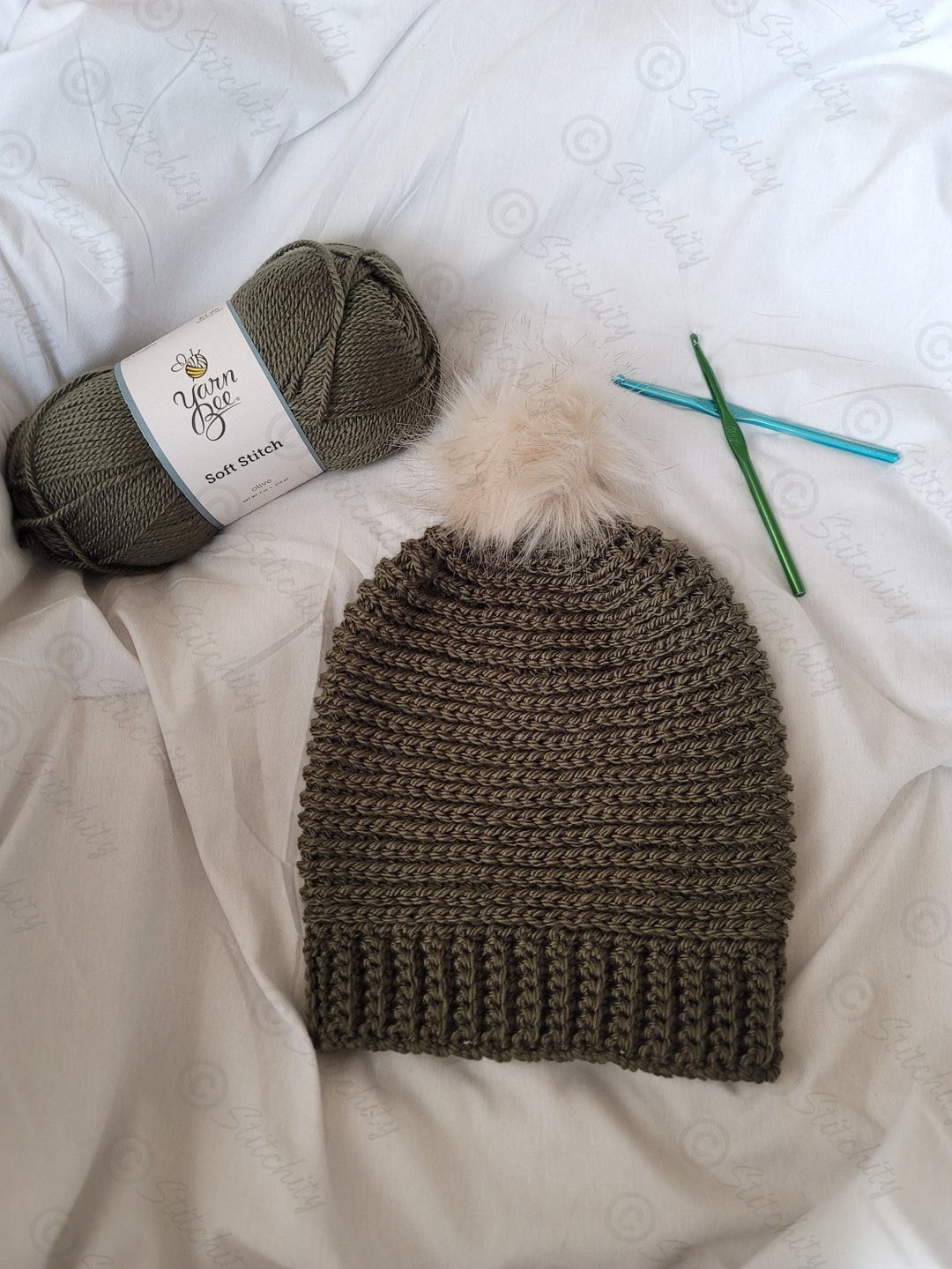 CROCHET BEANIE PATTERN - 2 Hour Classic Ripple Crochet Beanie Pattern ...