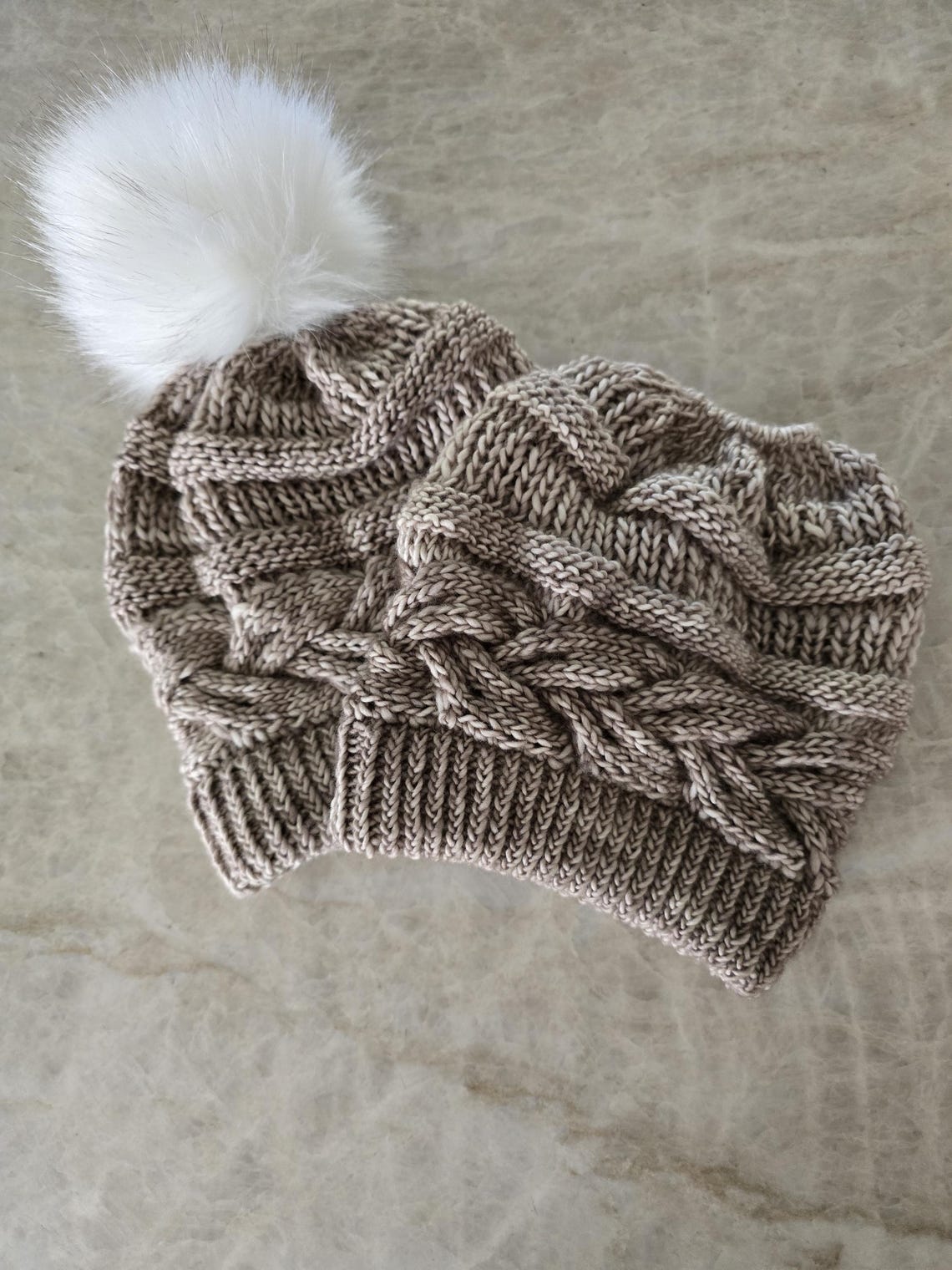 KNIT BEANIE PATTERN - the Horizontal Braid Beanie - Hat Messy Bun Women ...
