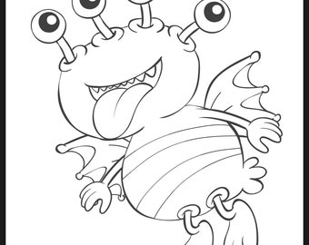 20 Cute Tiny Monster Coloring Page Book Fun for Adults and Kids Instant ...