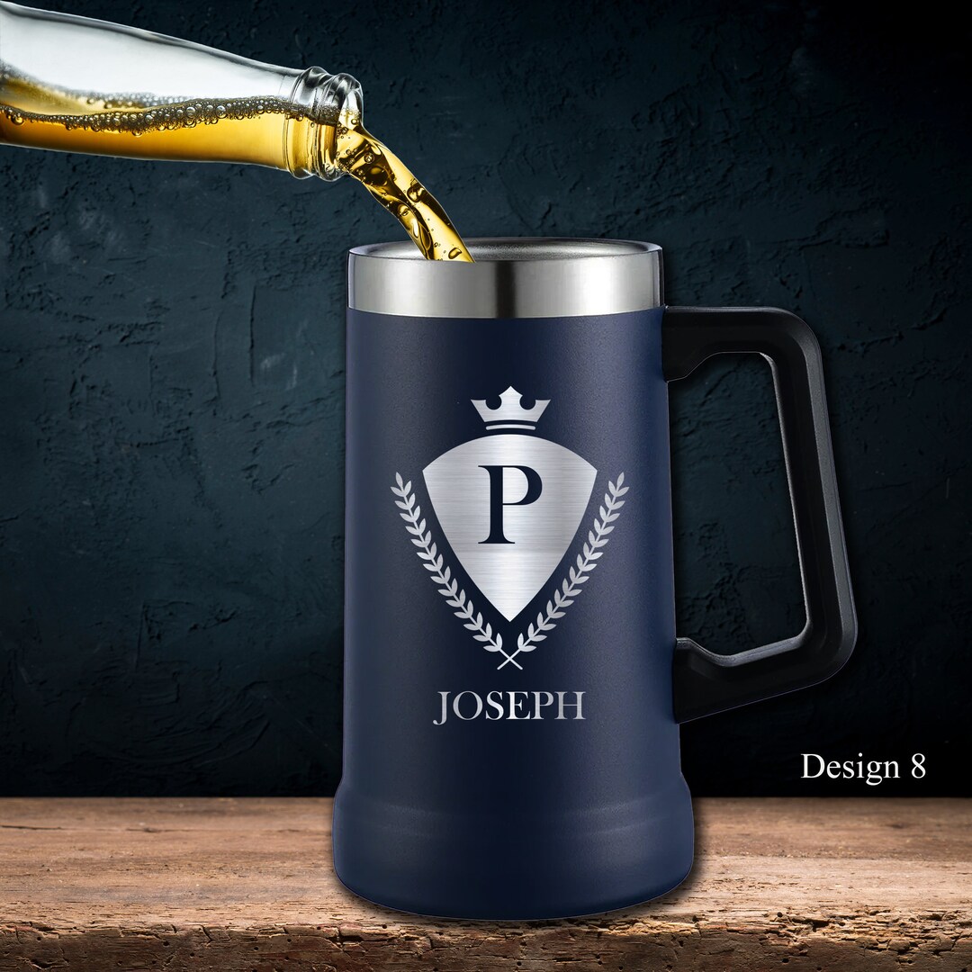 Personalized 24 Oz Beer Mug, Beer Stein, Stainless Steel, Vacuum ...