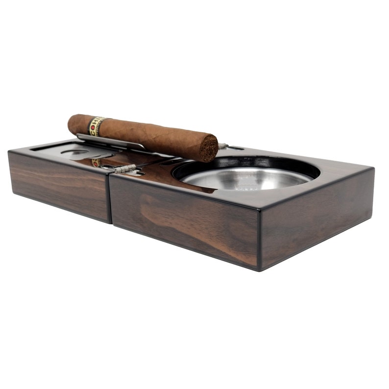 Personalized Cigar Ashtray Cigar Gift Set The Compact Walnut | Etsy