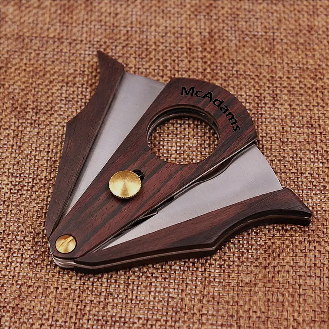 Personalized Engraved Wood Cigar Cutter for Groomsmen Gifts - Perfect ...
