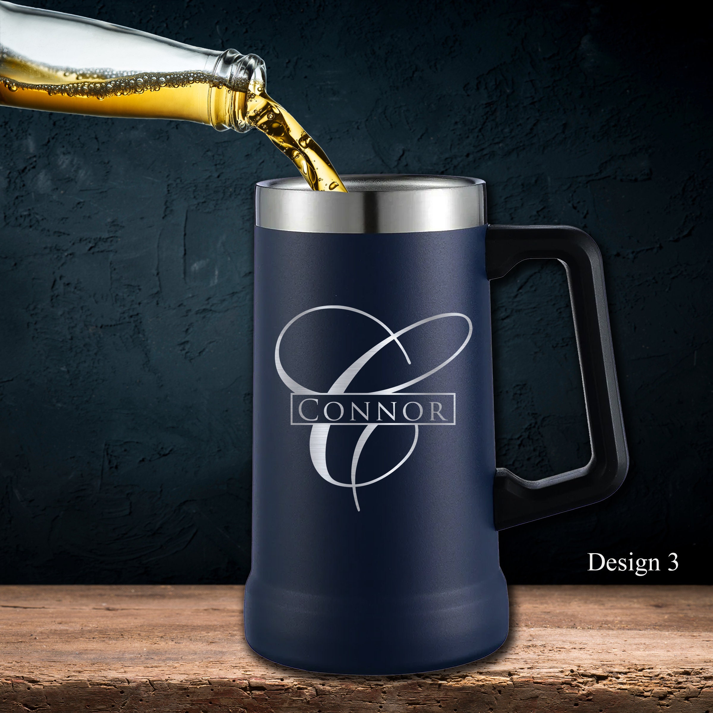 Personalized 24 Oz Beer Mug, Beer Stein, Stainless Steel, Vacuum ...