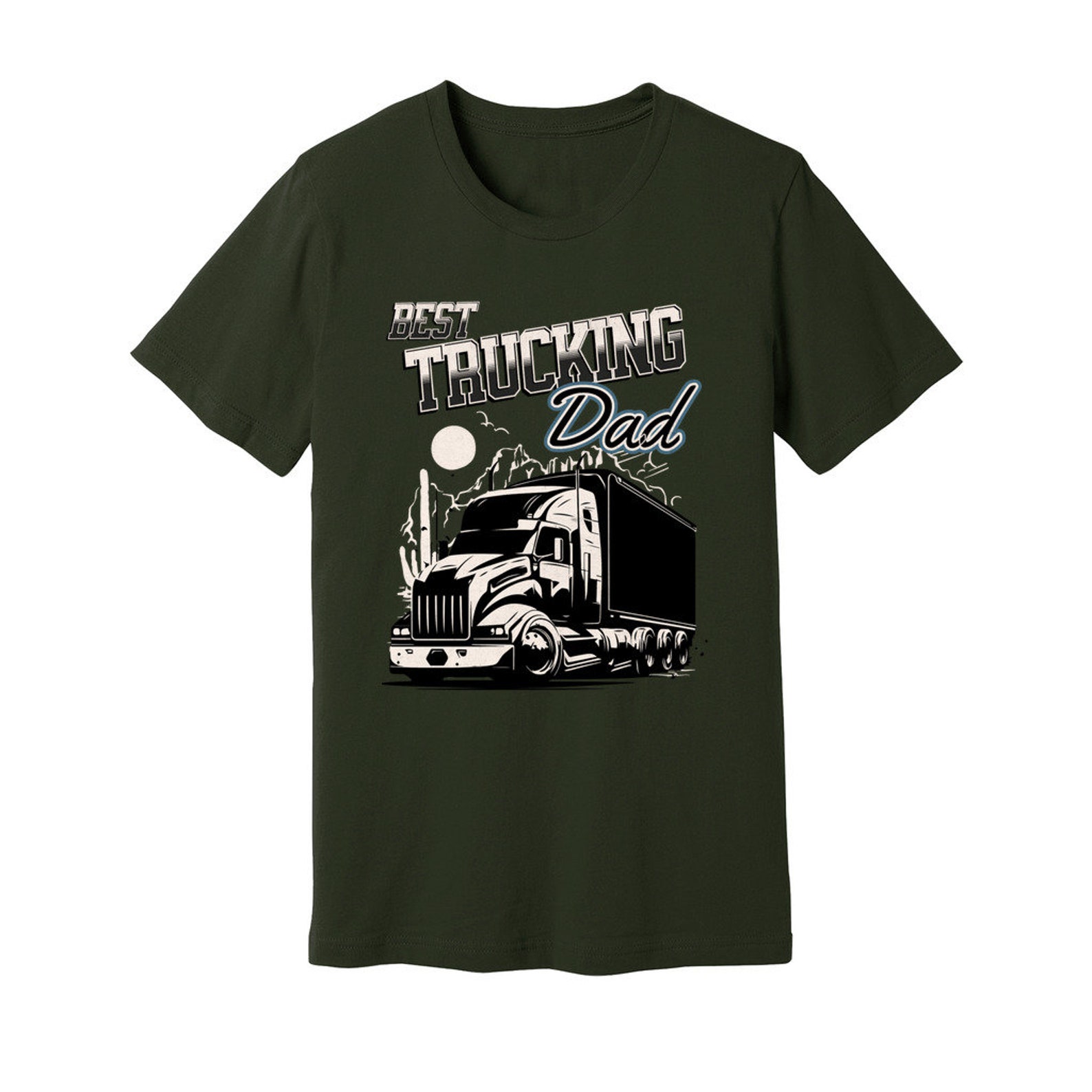 Best Dad Trucker Gift Trucking Father's Day Big Rig Truck Driver Semi ...