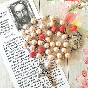 HOLY FACE of JESUS Starter Set With Glass Chaplet, Holy Face Cross ...