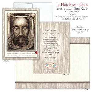 HOLY FACE of JESUS - Set of 3 Laminated Bookmarks and 3 Note Cards With ...