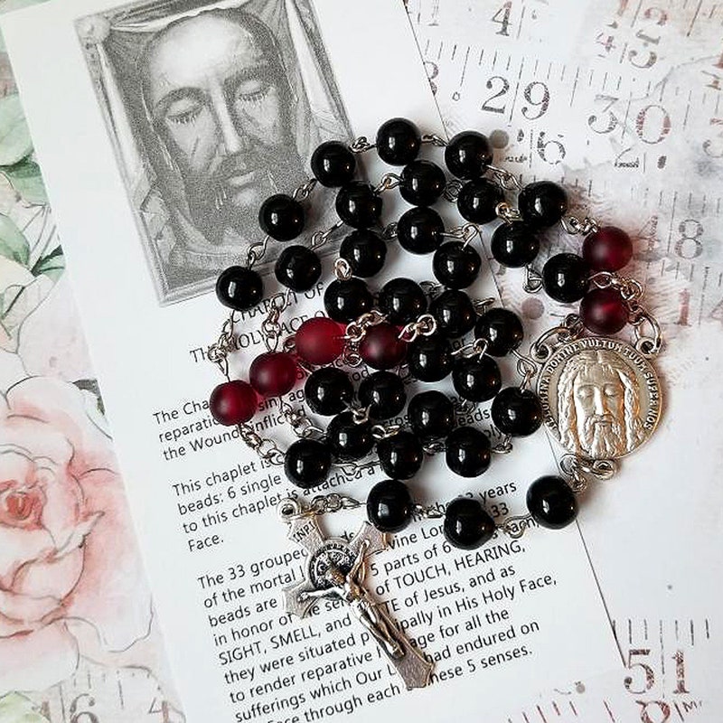 Red Glass Catholic Rosary - Etsy