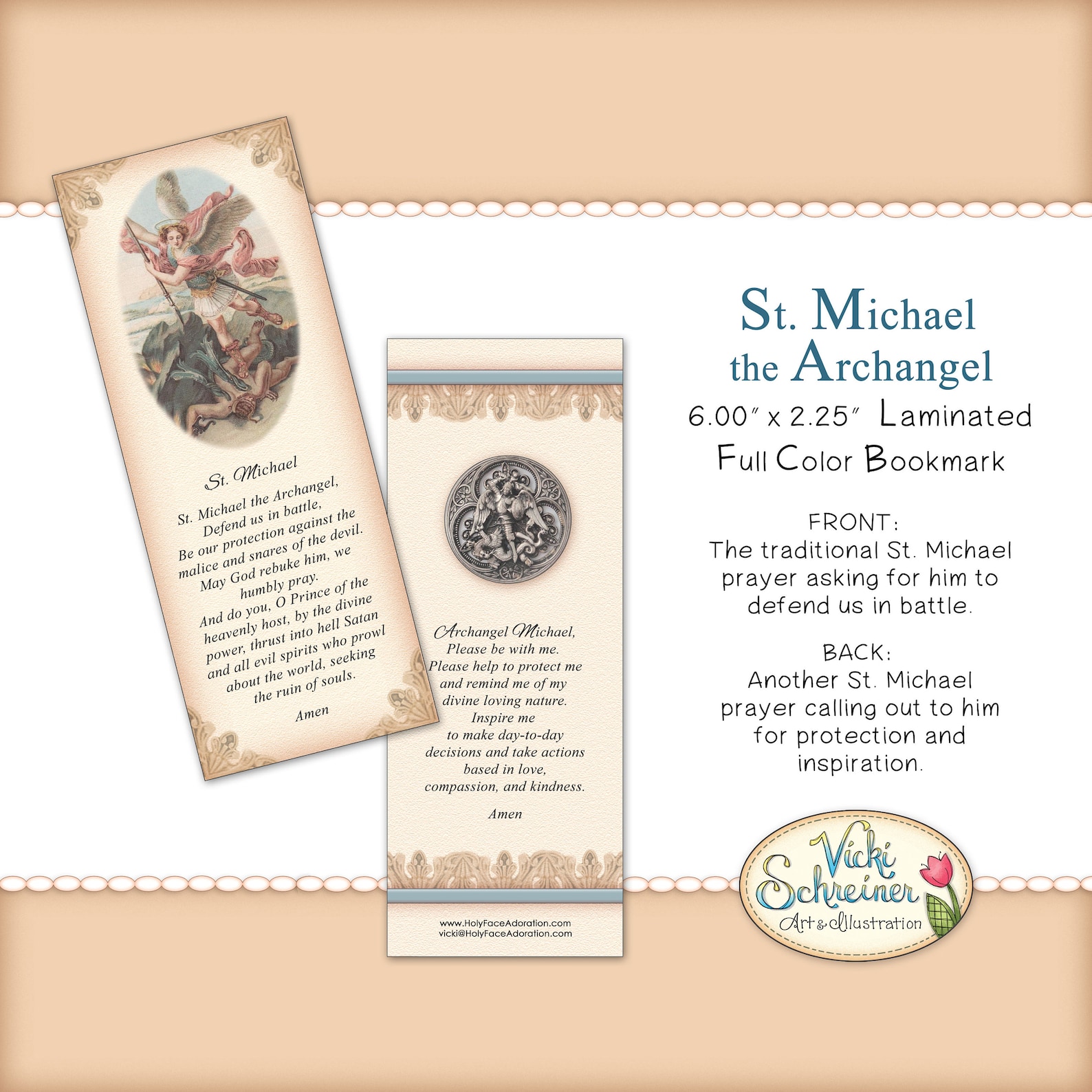ST. MICHAEL the ARCHANGEL - Prayer Bookmarks Set of 5, Laminated, Full ...