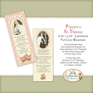 ST. THERESE of LISIEUX - 3 Prayer Note Cards & 3 Bookmarks, With 3 ...
