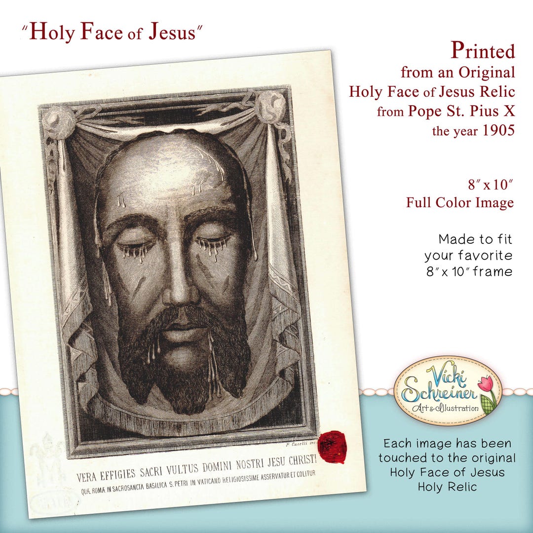HOLY FACE of Jesus - 8 X 10 Print, Full Color, Unframed, Printed From ...