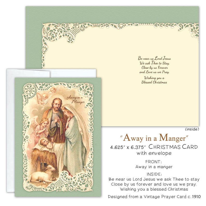 CHRISTMAS SPECIAL 5 Christmas Cards with 5 Envelopes Holy | Etsy