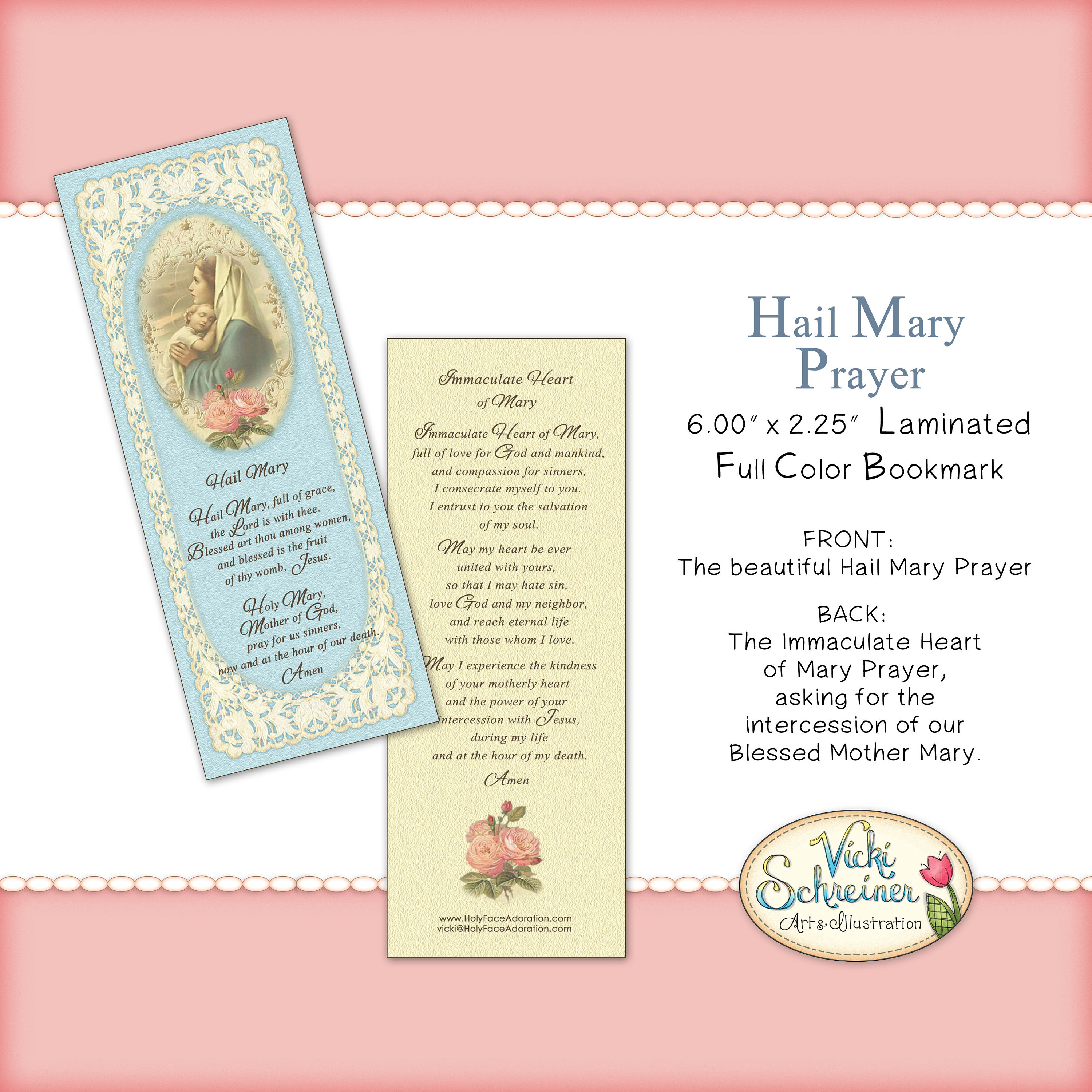 HAIL MARY Full of Grace Prayer Bookmarks Set of 5 - Etsy