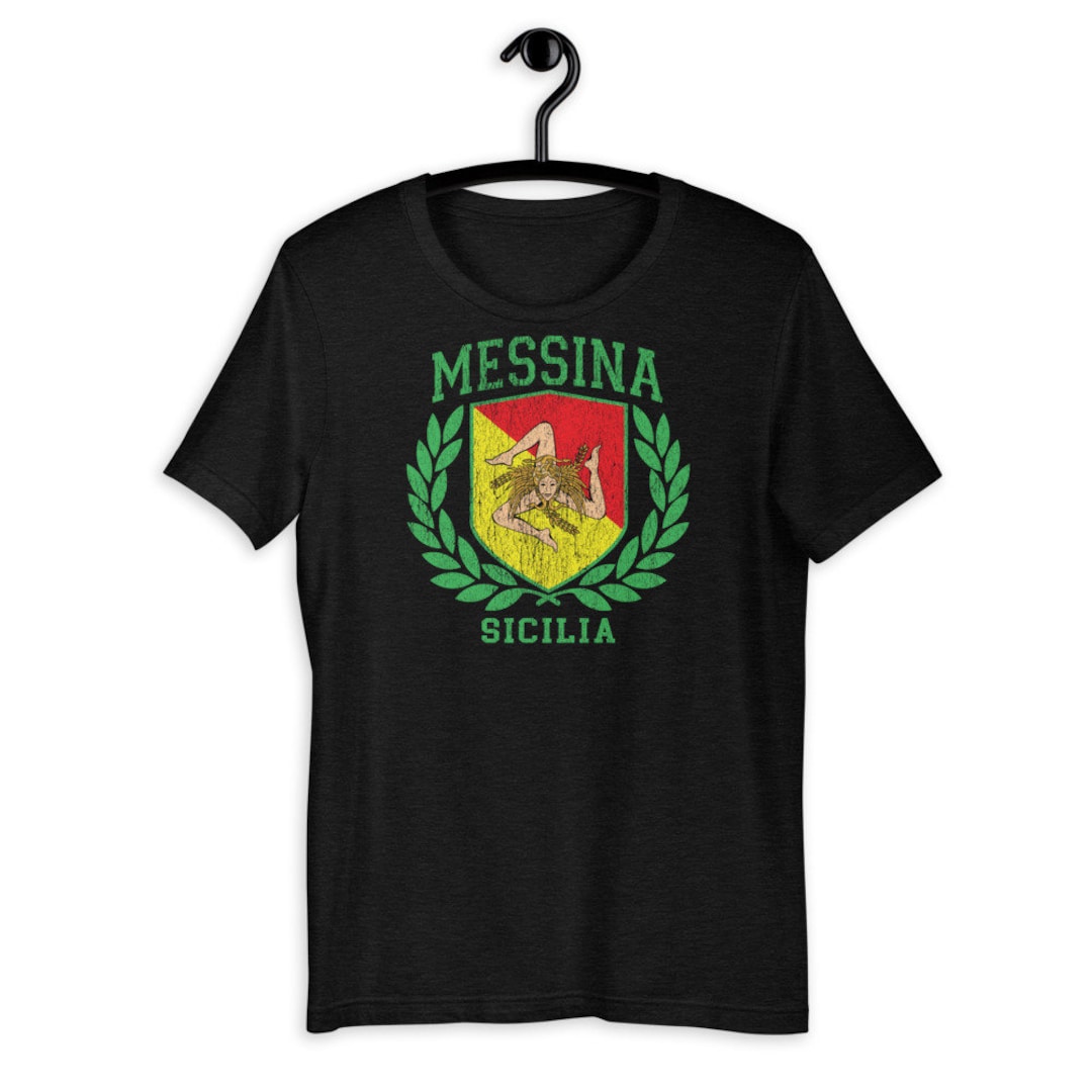 MESSINA: Sicilia Flag and Trinacria Shield Design - Sicily Print T ...