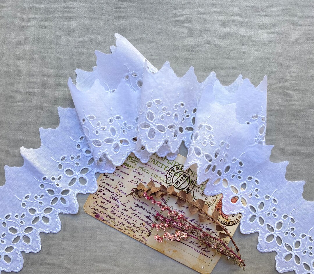 5M, 9M White Cotton Lace 70mm Trim Sewing Edging Decor - Etsy
