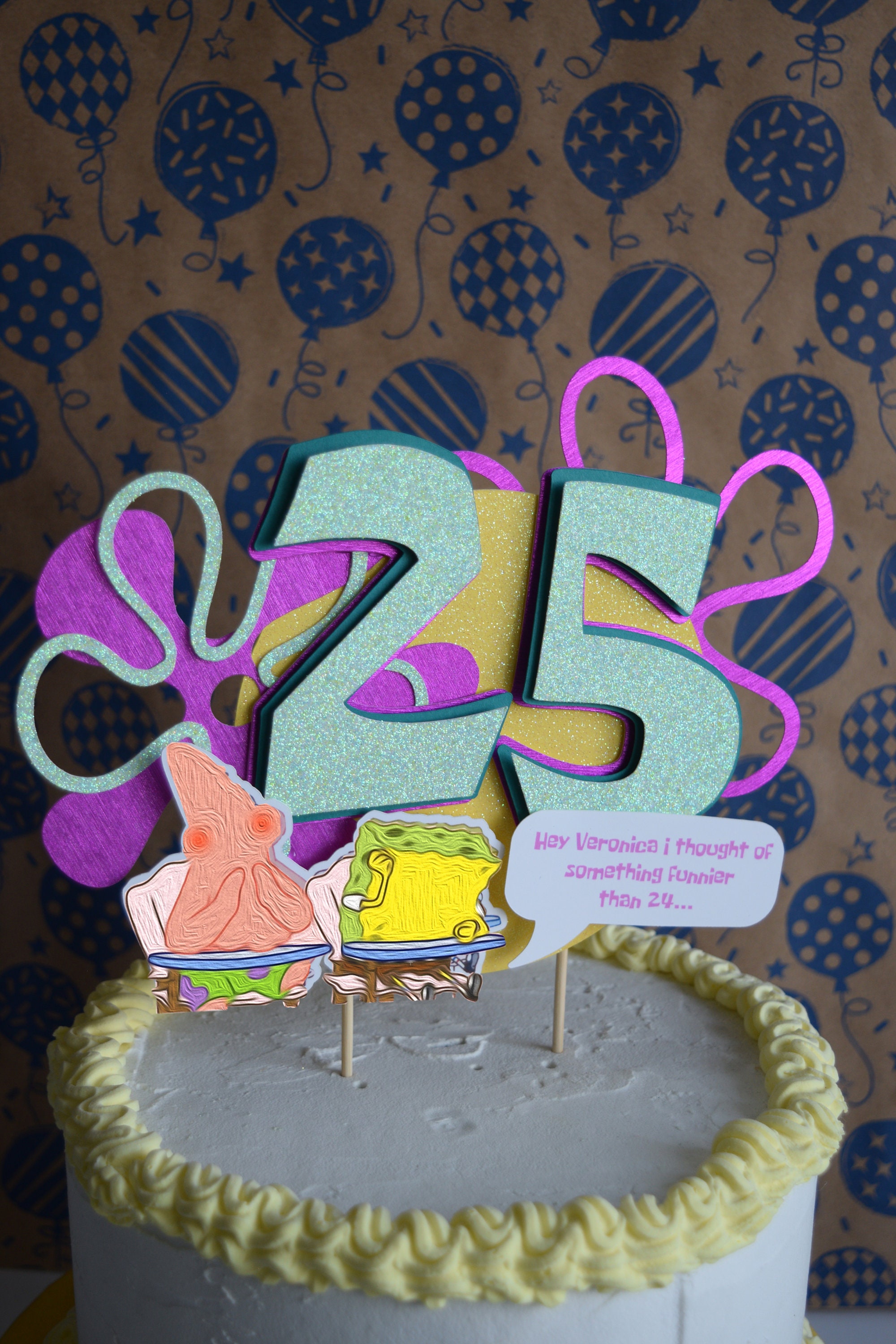 Spongebob 25 Cake Topper - Etsy