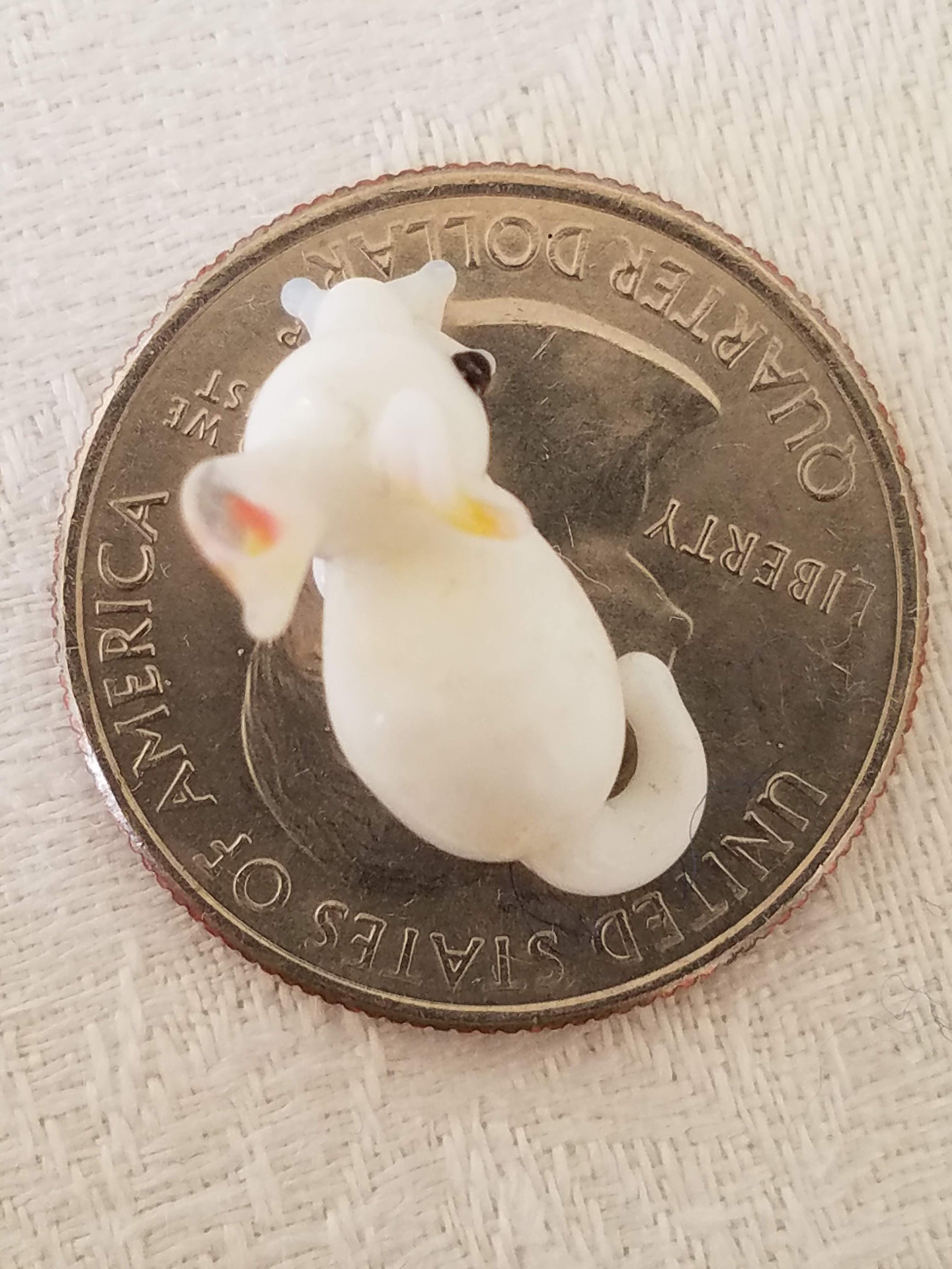 Miniature Glass TINY WHITE MOUSE Sculpture Figurine, Handmade Lampwork ...