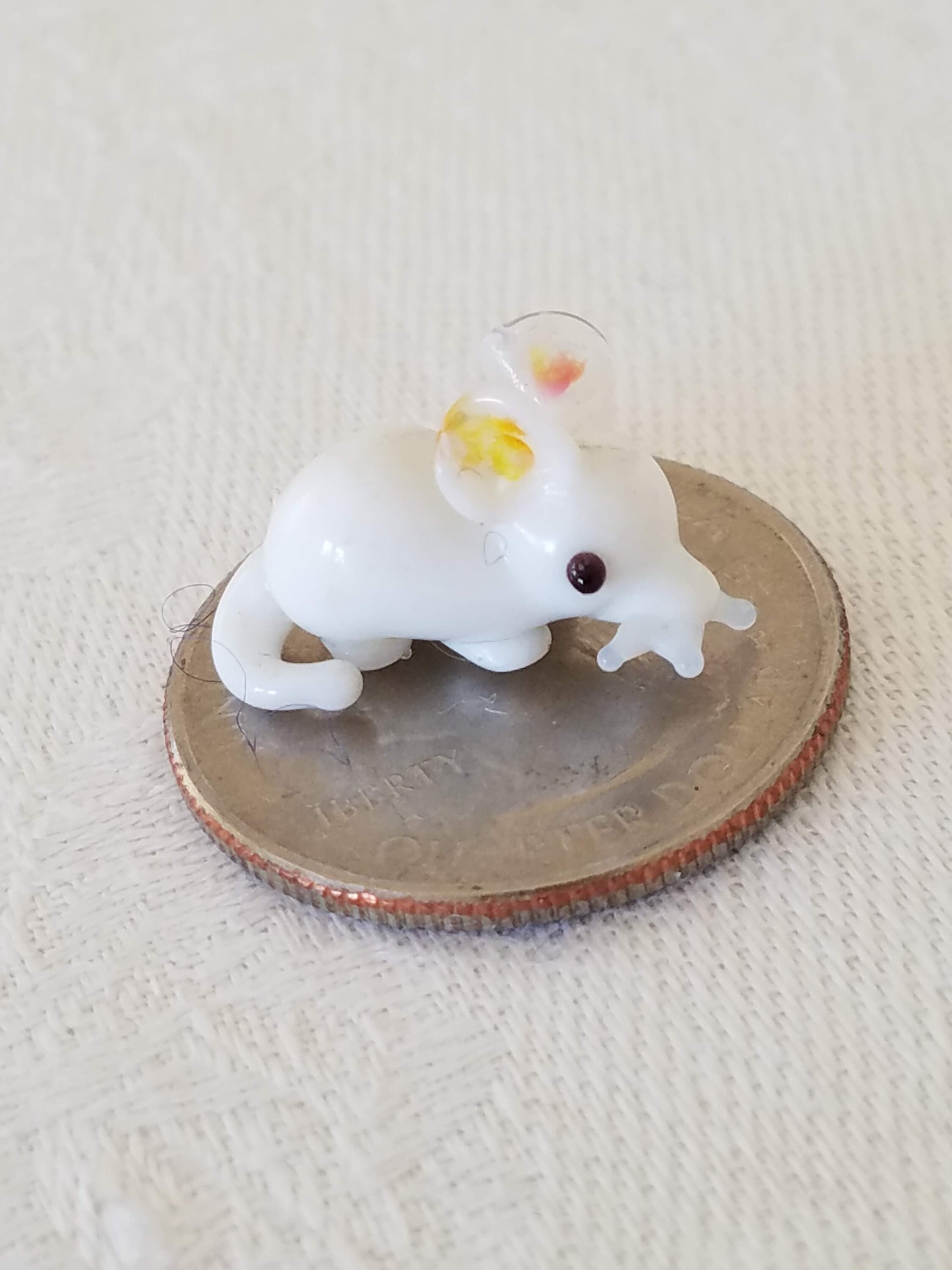 Miniature Glass TINY WHITE MOUSE Sculpture Figurine Handmade - Etsy