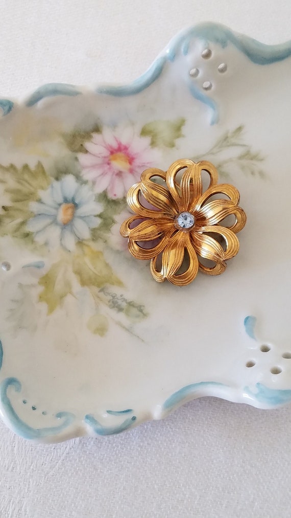 Vintage signed FORSTNER floral brooch 1950s 1960s pin… - Gem