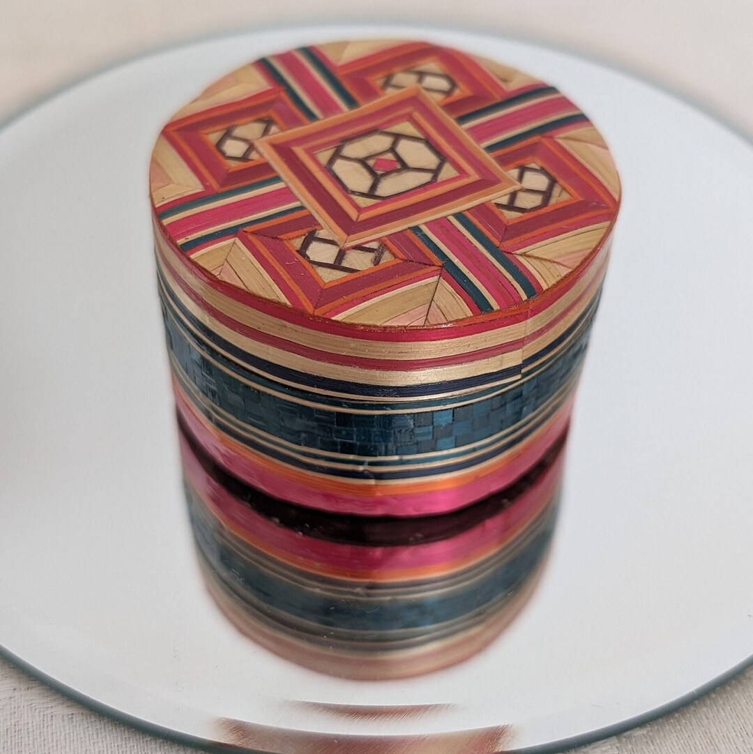 Vintage Small Handmade Dyed Straw Trinket Box, Jewelry Box, Gift Box - Etsy