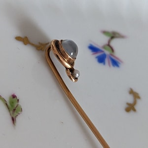 Exquisite Vintage to Antique Art Deco Stick Pin, 14K Gold, Moonstone ...