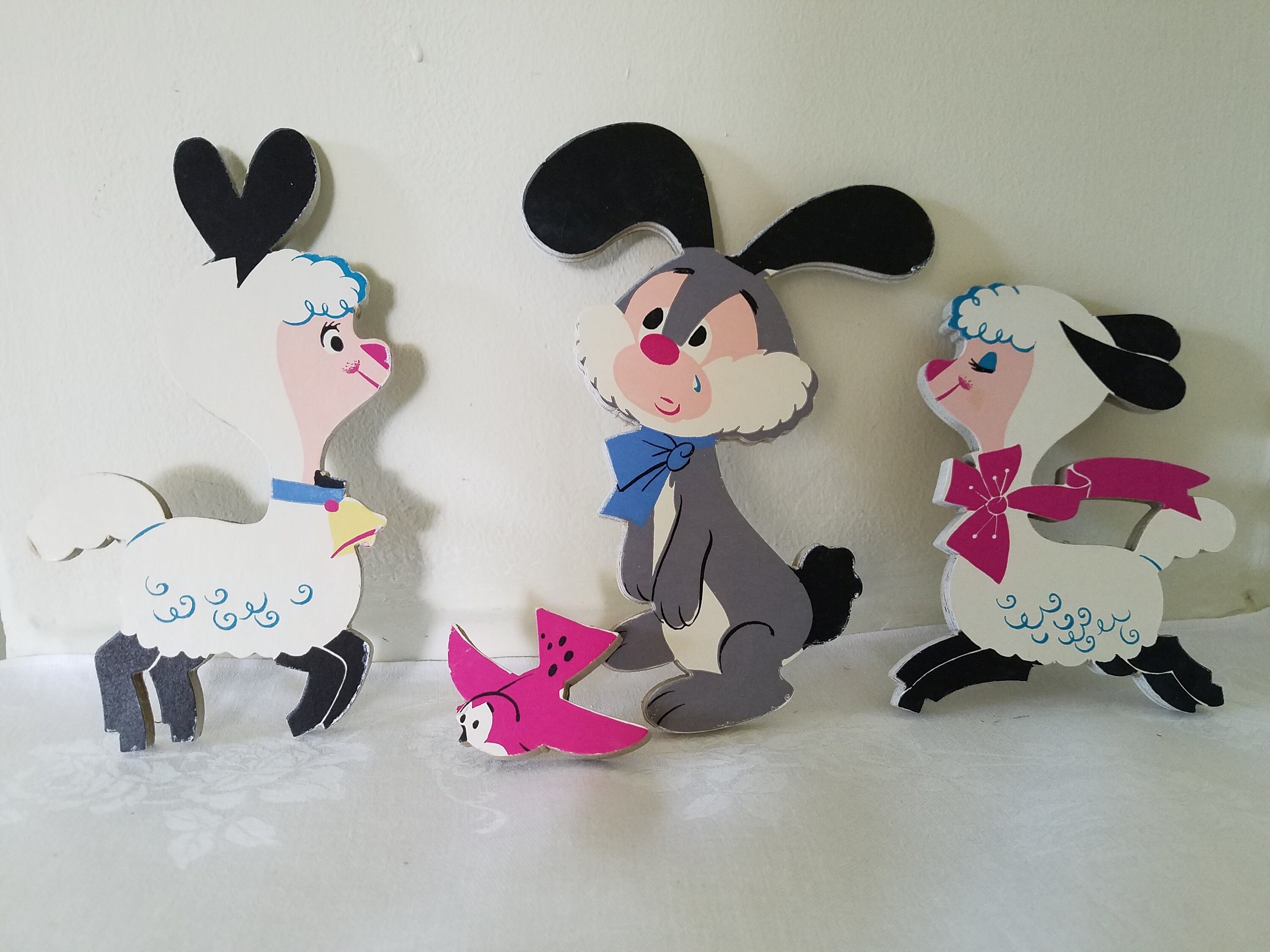 Vintage 5-piece Set: Little Bo Peep Sheep Rabbit and Bird | Etsy