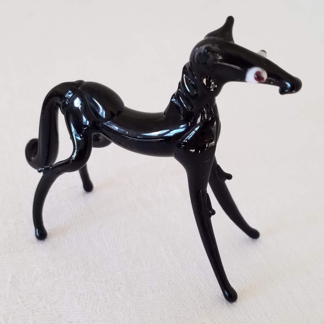 Miniature Glass STALLION HORSE Sculpture Figurine, Handmade Lampwork ...