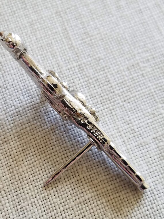 Vintage Swank Sterling Silver Rifle Tie Tack, Lapel P… - Gem