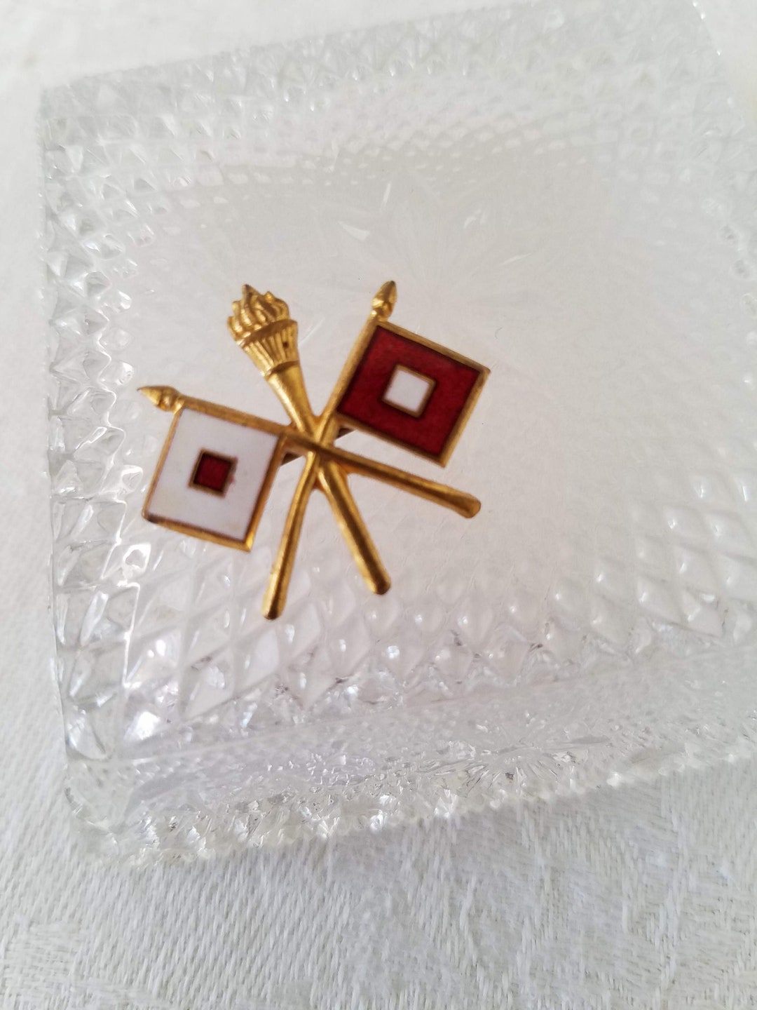 Vintage World War II Army Signal Corps Pin Red Guilloche - Etsy