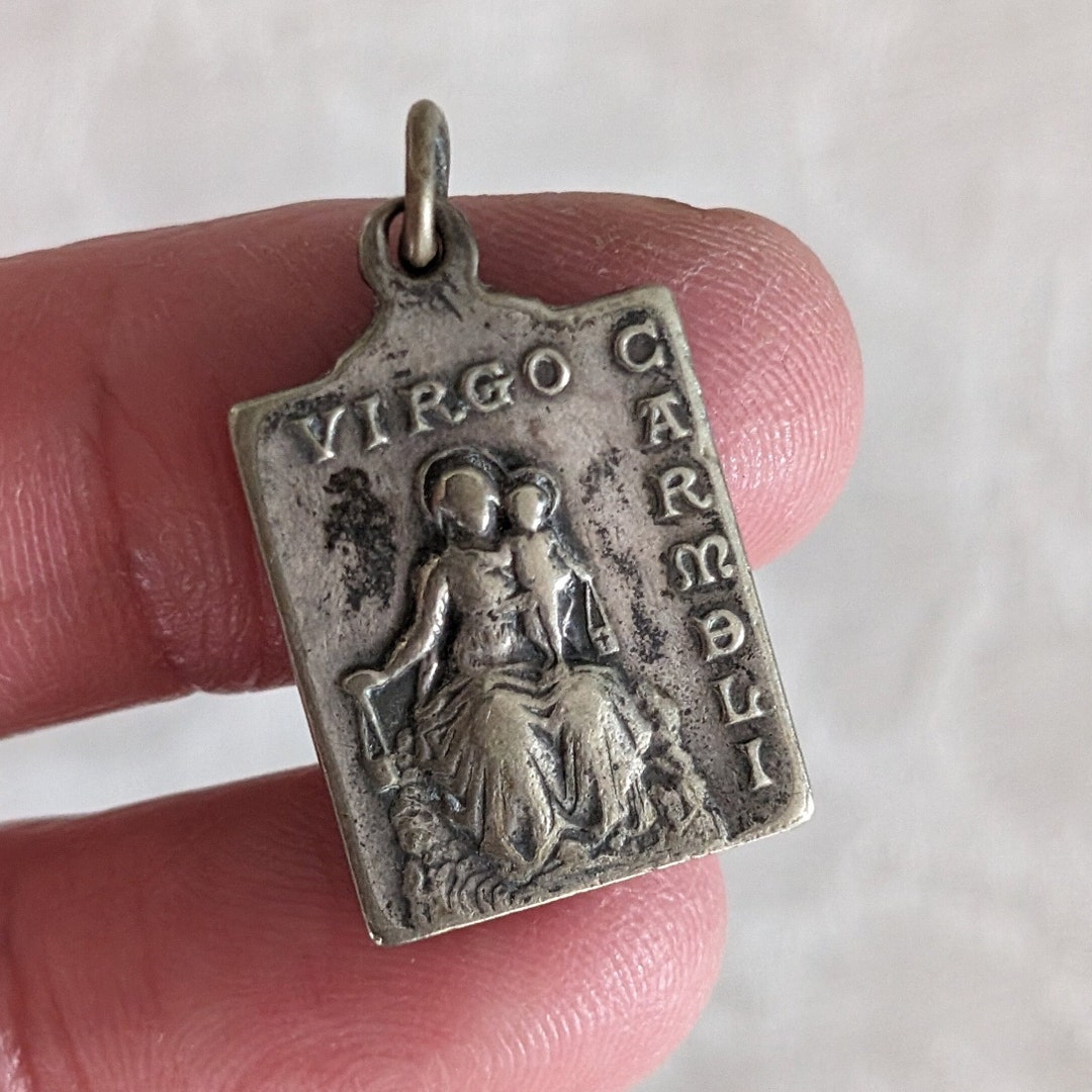 Vintage to Antique Virgo Carmeli Virgin Mary and Sacred Heart of Jesus ...