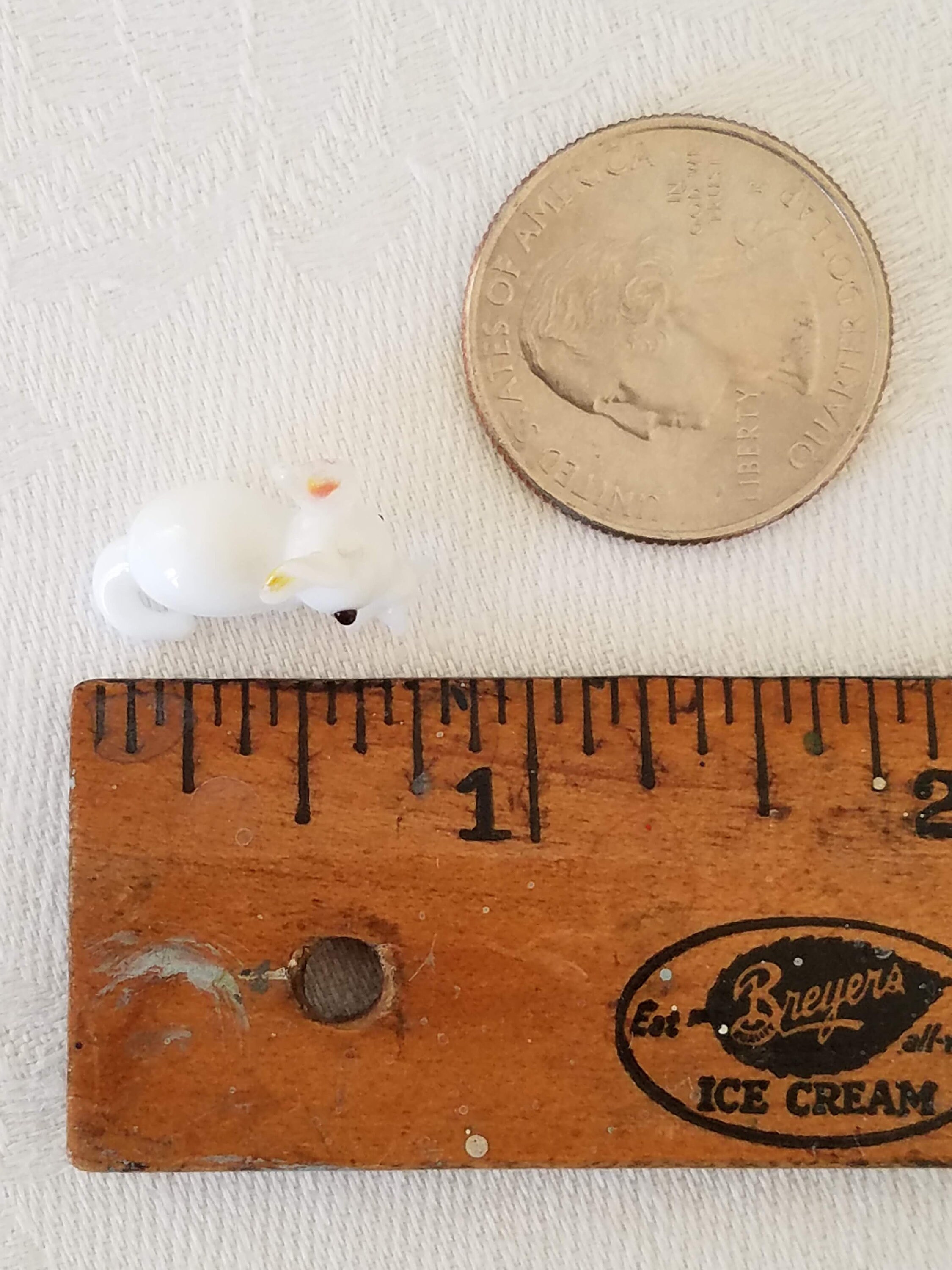 Miniature Glass TINY WHITE MOUSE Sculpture Figurine, Handmade Lampwork ...