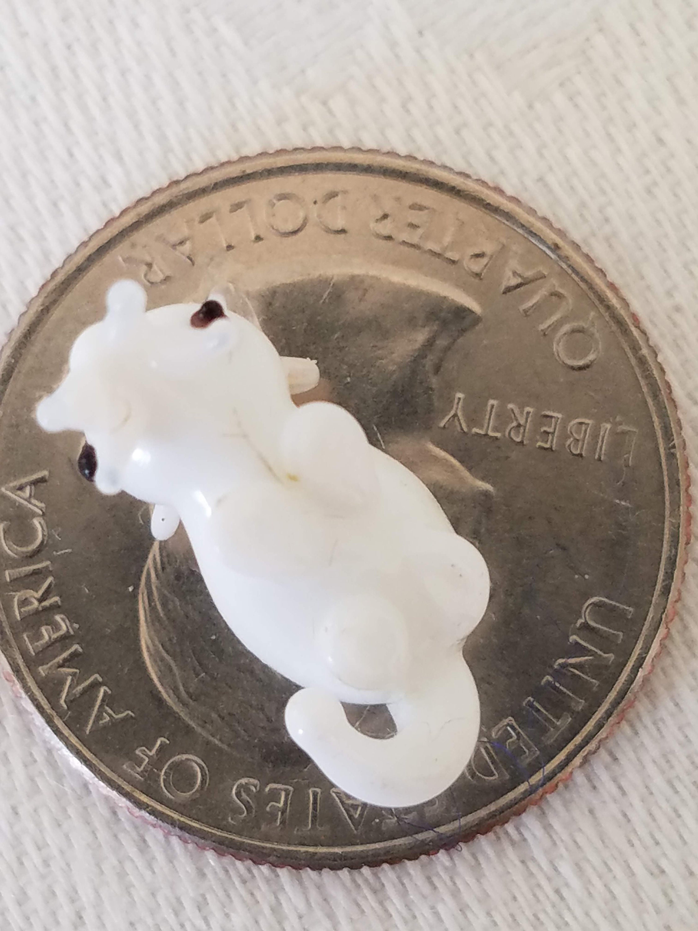 Miniature Glass TINY WHITE MOUSE Sculpture Figurine, Handmade Lampwork ...