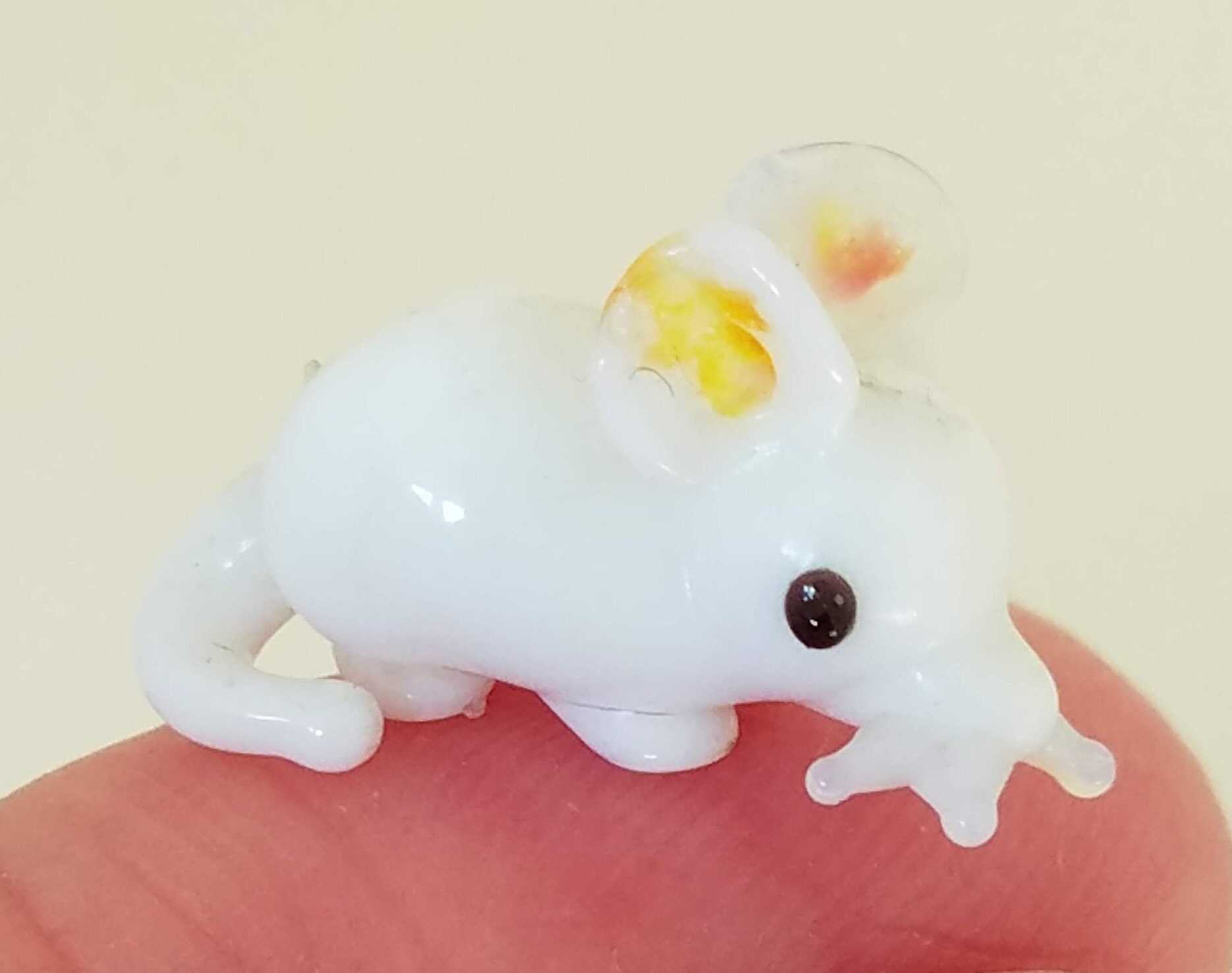 Miniature Glass TINY WHITE MOUSE Sculpture Figurine, Handmade Lampwork ...