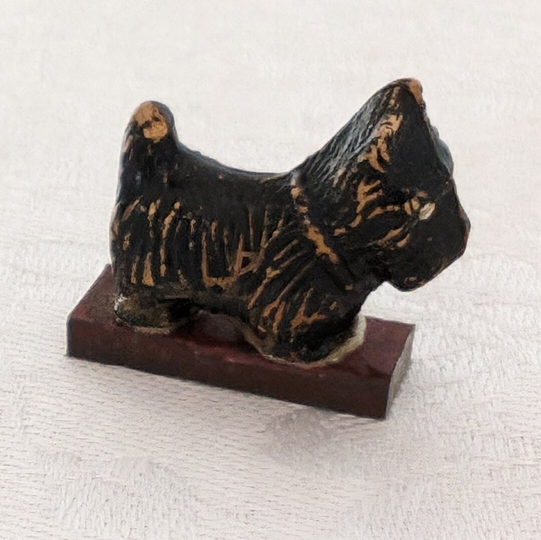 Vintage Tiny Miniature Scottie Dog Figurine With Magnet One of a Kind ...