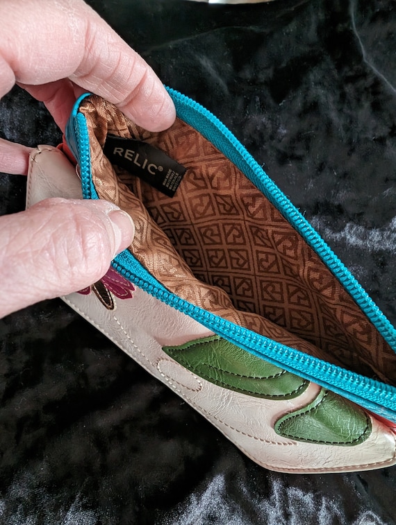 Vintage Relic Faux Leather Wallet with Applique Flowe… - Gem