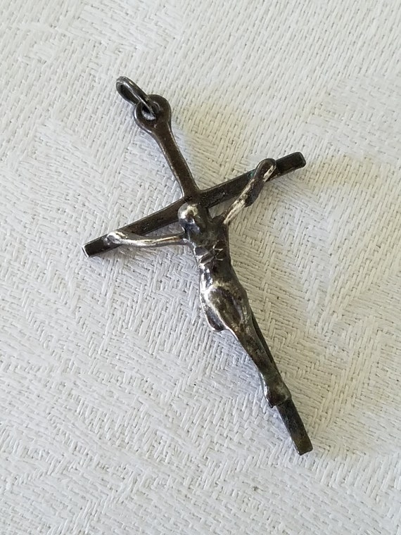 Vintage Sterling Silver Stylized Cross Crucifix Penda… - Gem