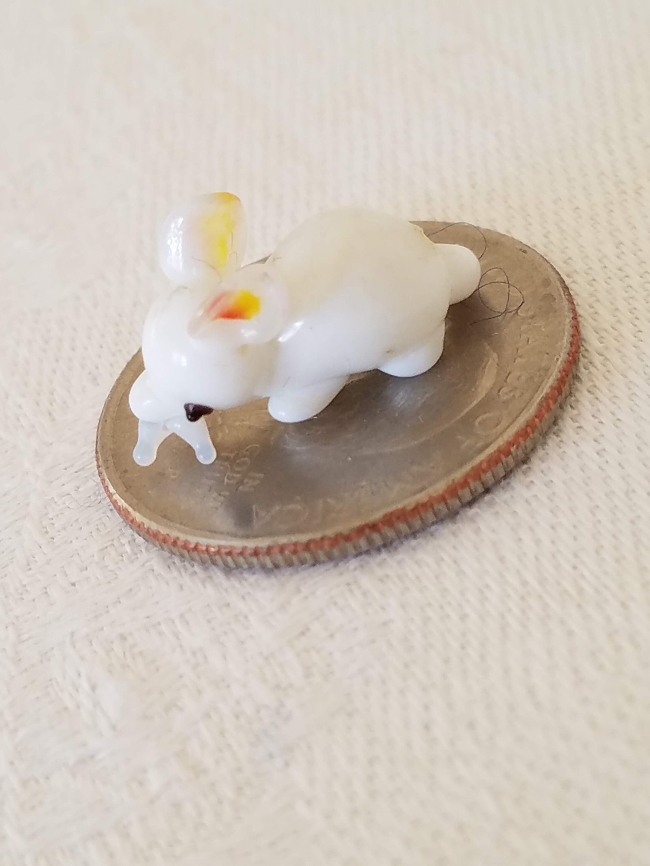 Miniature Glass TINY WHITE MOUSE Sculpture Figurine, Handmade Lampwork ...