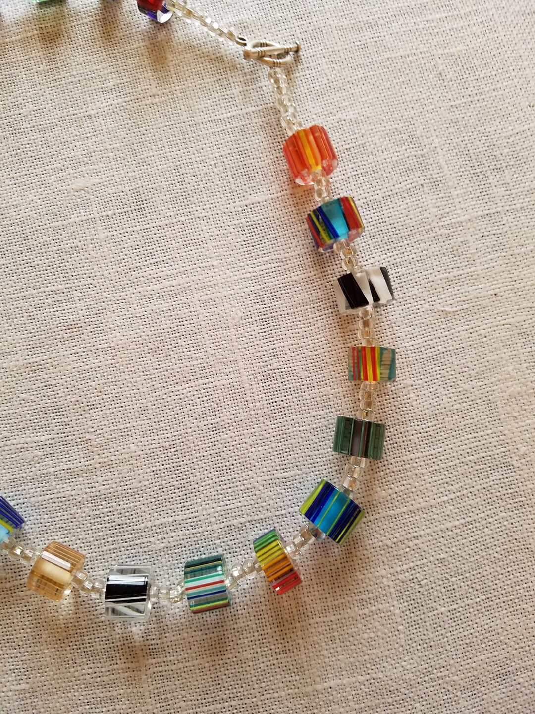 Cane Glass Handmade Glass Art Glass Necklace Handmade - Etsy