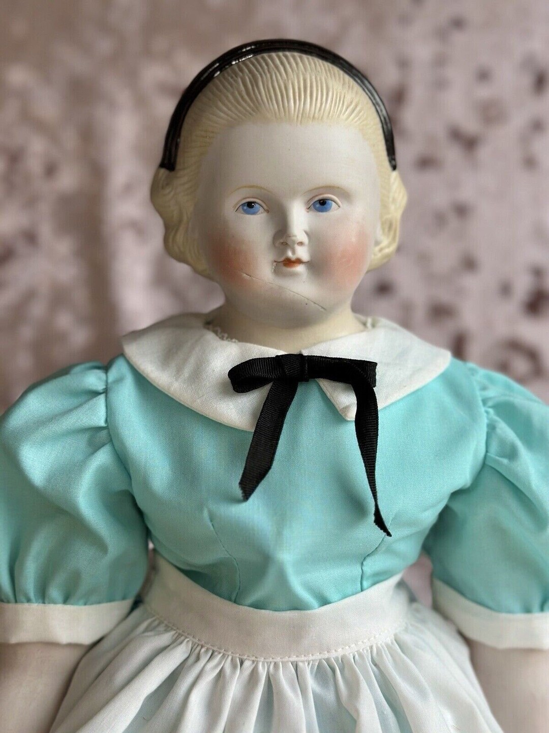 Antique German Large 22” Alice in Wonderland Parian Bisque Head China ...