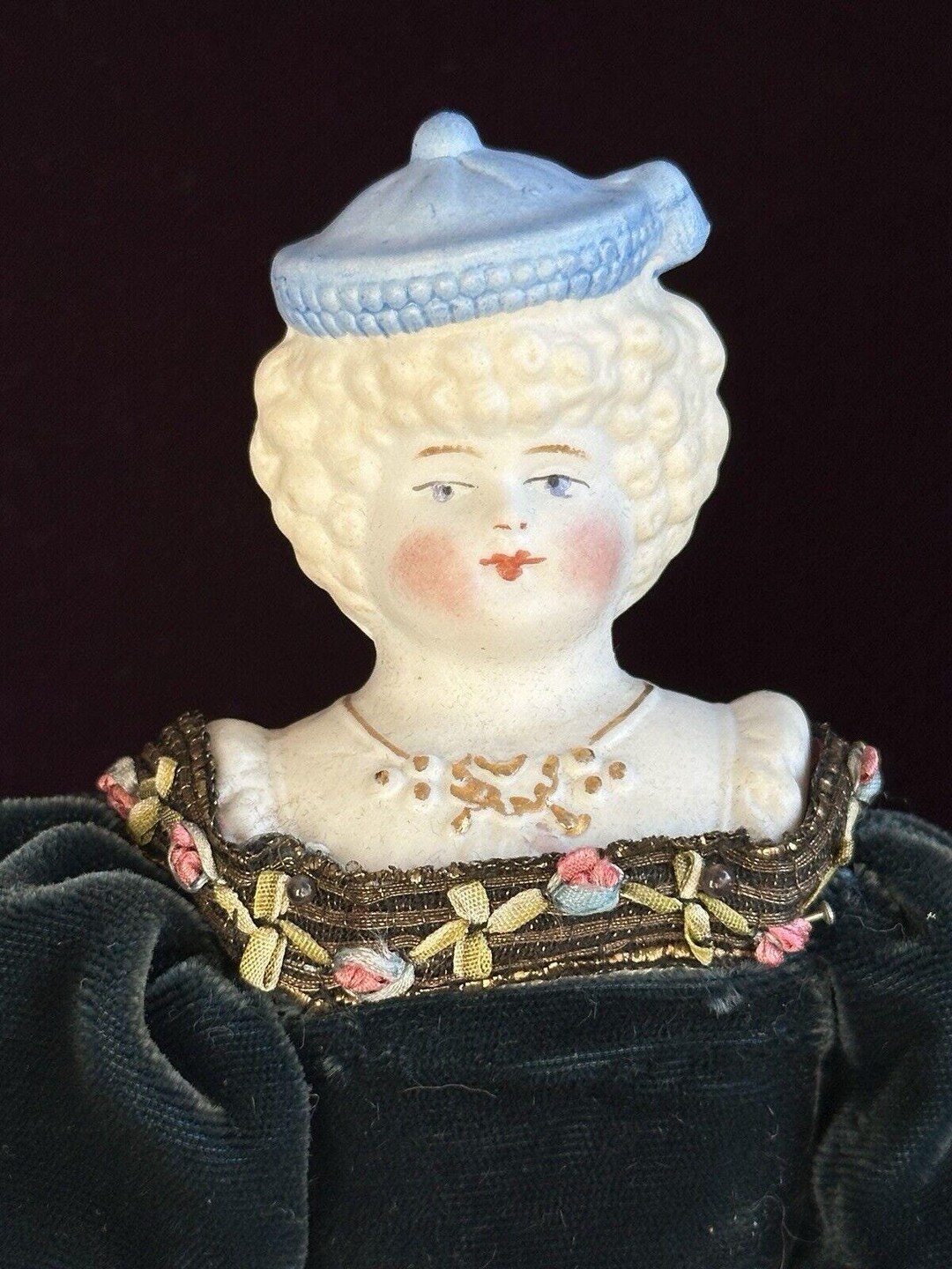 Antique German 11.5” Hertwig Molded Hat Parian China Bisque Doll - Etsy