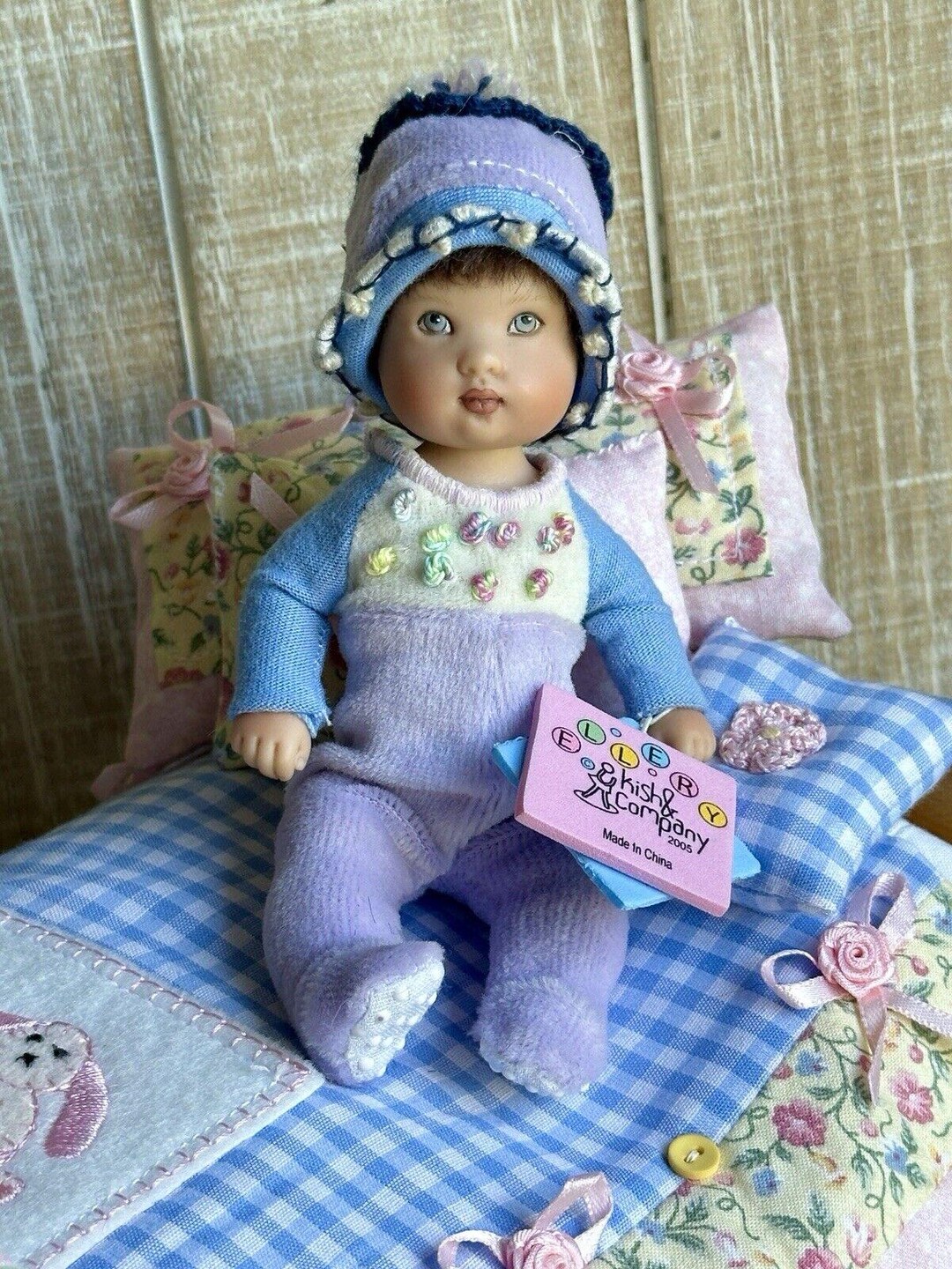 Helen Kish Ellery 6" Vinyl Baby Doll Riley's World With Bed and Bedding ...