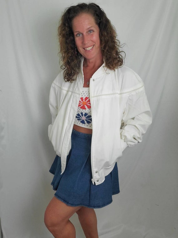 1990s jacket white vintage 90s Knights Bridge windbre… - Gem