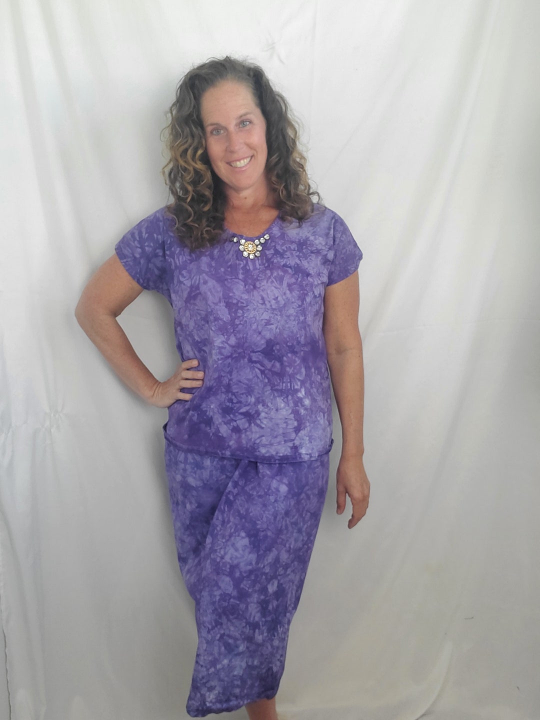 1980s Purple Tie Dyed Outfit Vintage 80s Skirt and Shirt - Etsy