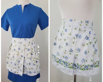 1960s apron vintage 60s floral retro hostess linen | Etsy