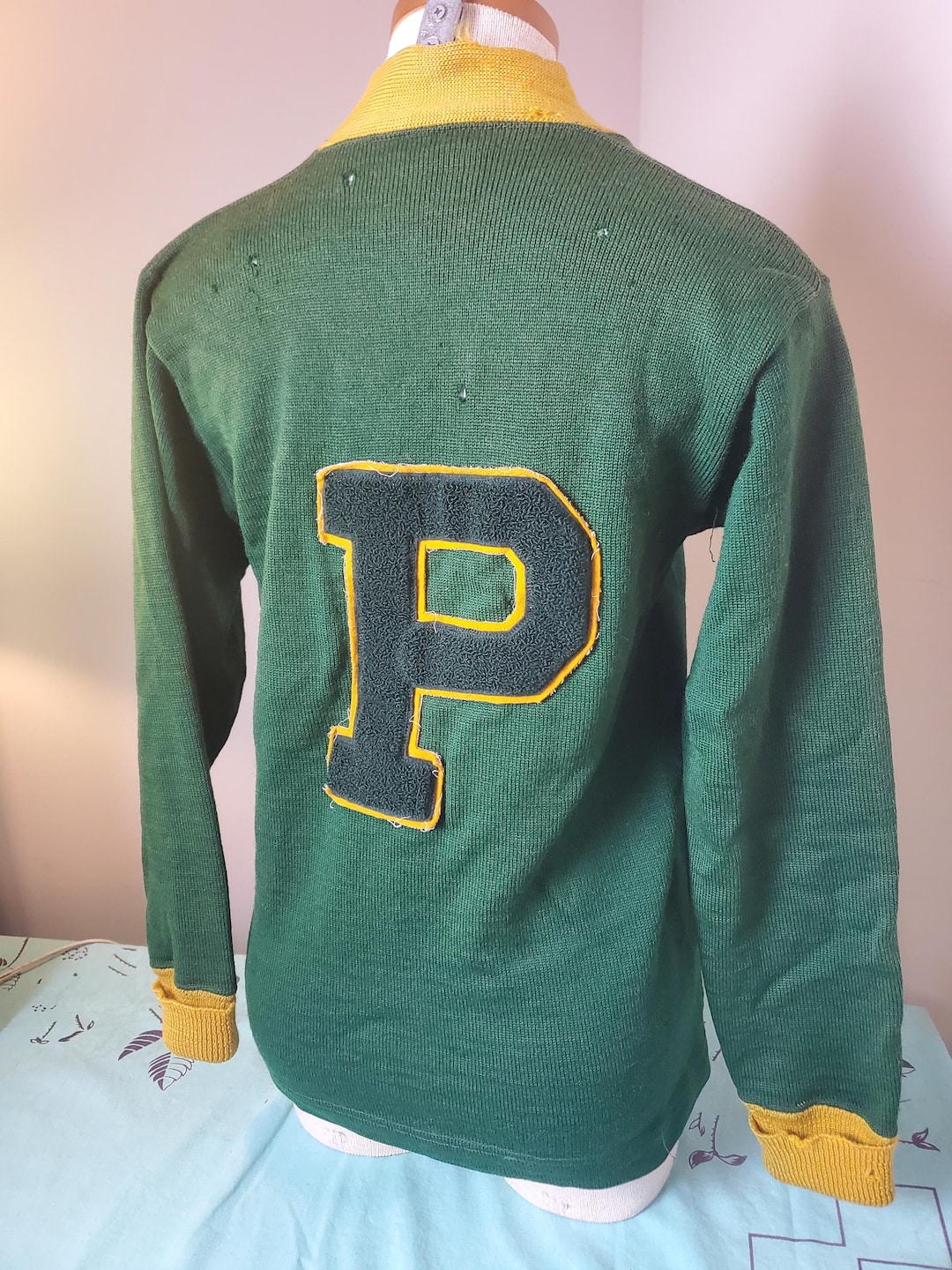 1950s Campus Wool Letterman Sweater Wounded Bird - Etsy