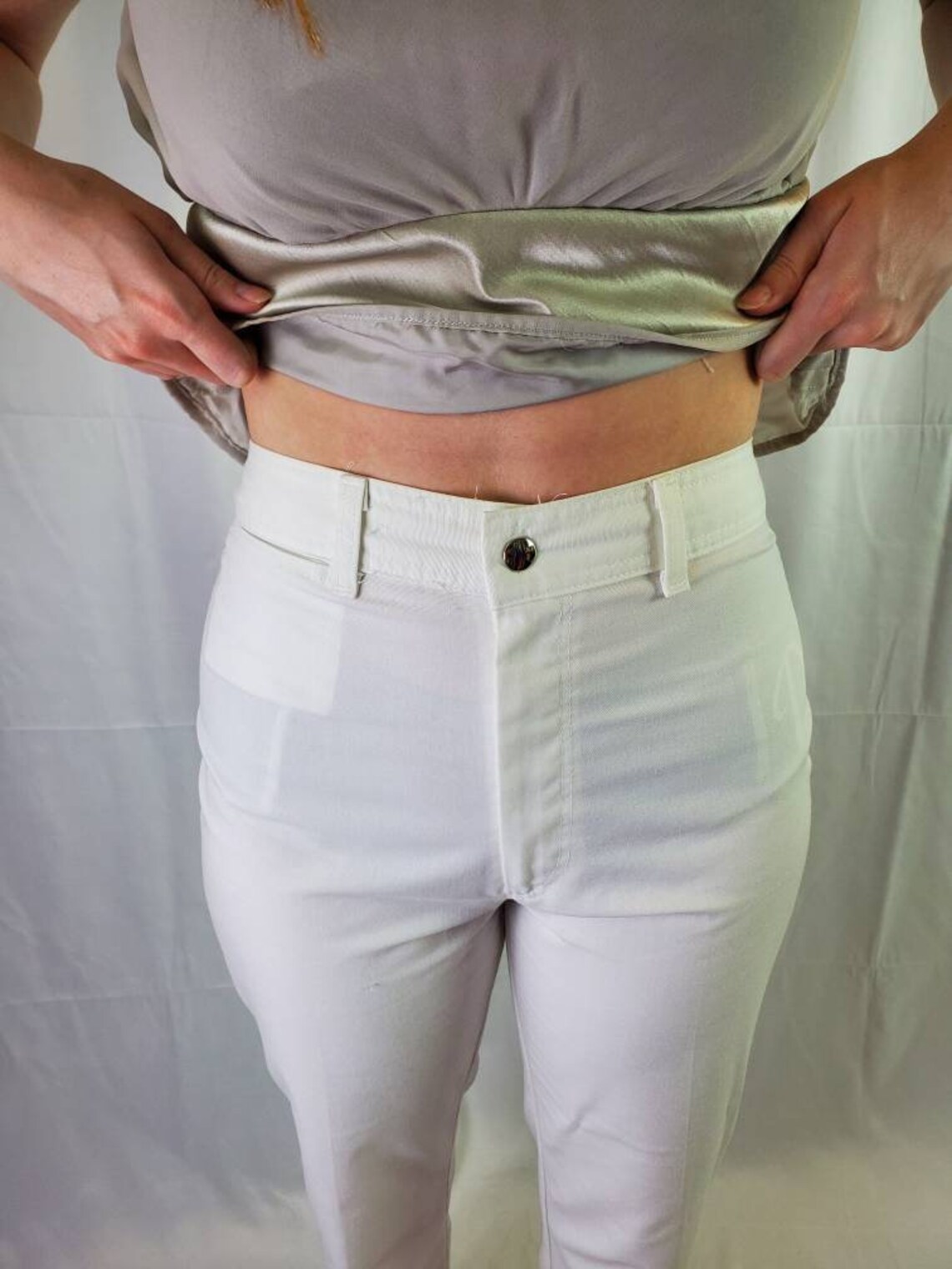 1980s Pants White Vintage 80s Pizzazz High Waist Slacks | Etsy